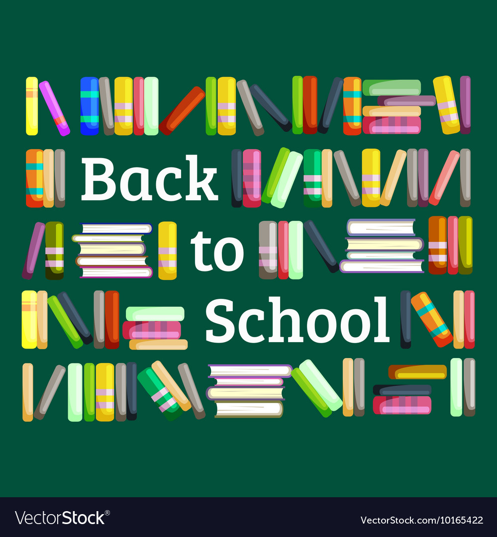 Books in public library back to school Royalty Free Vector