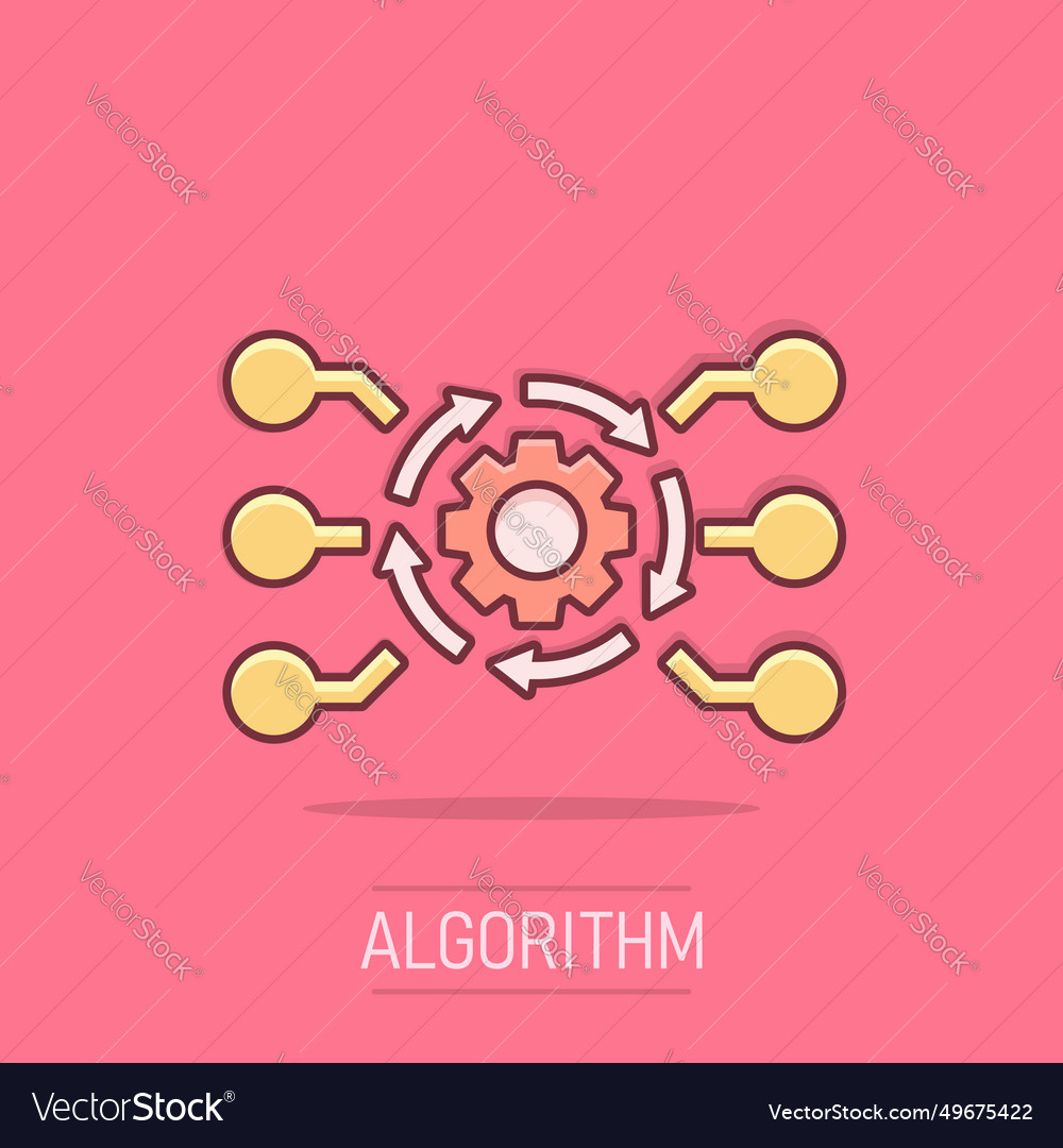 Cartoon algorithm api software icon in comic Vector Image Cartoon algorithm api software icon in comic Vector Image