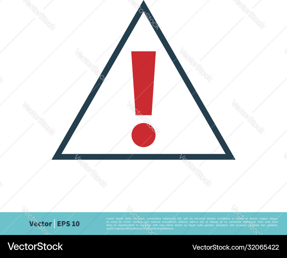 Exclamation sign icon logo template design eps 10 Vector Image