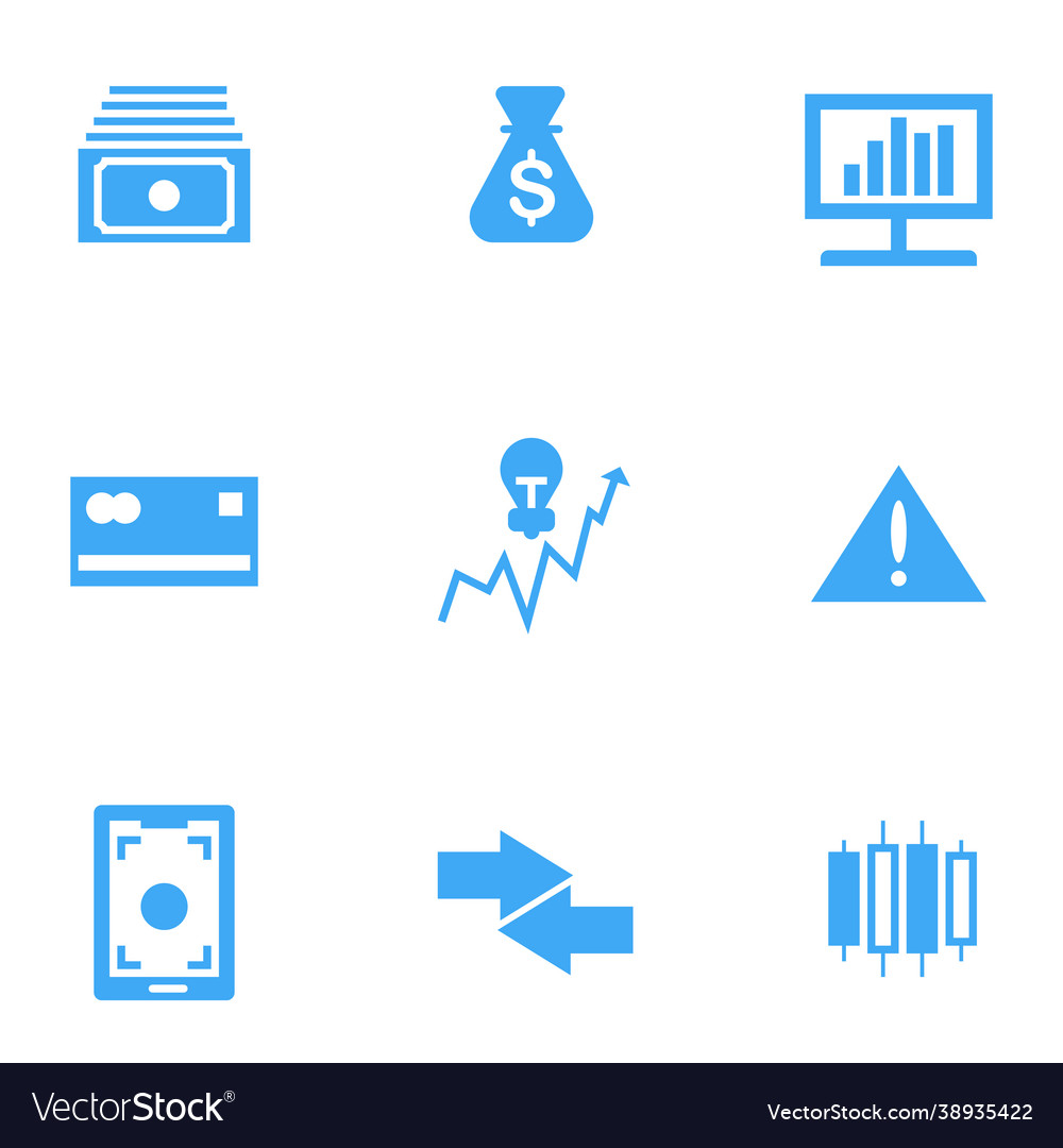 Financial icon set icons such as money charts Vector Image