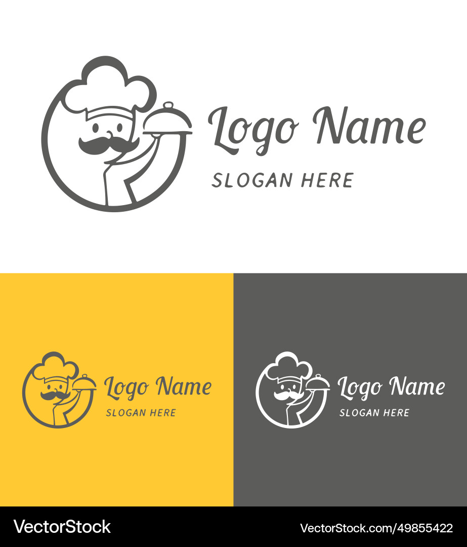 Food chef restaurant logo design template chef Vector Image