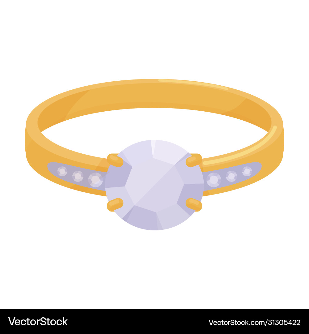 Gold ring iconcartoon icon isolated Royalty Free Vector