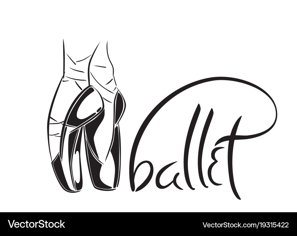 Hand drawn old style lettering word ballet Vector Image