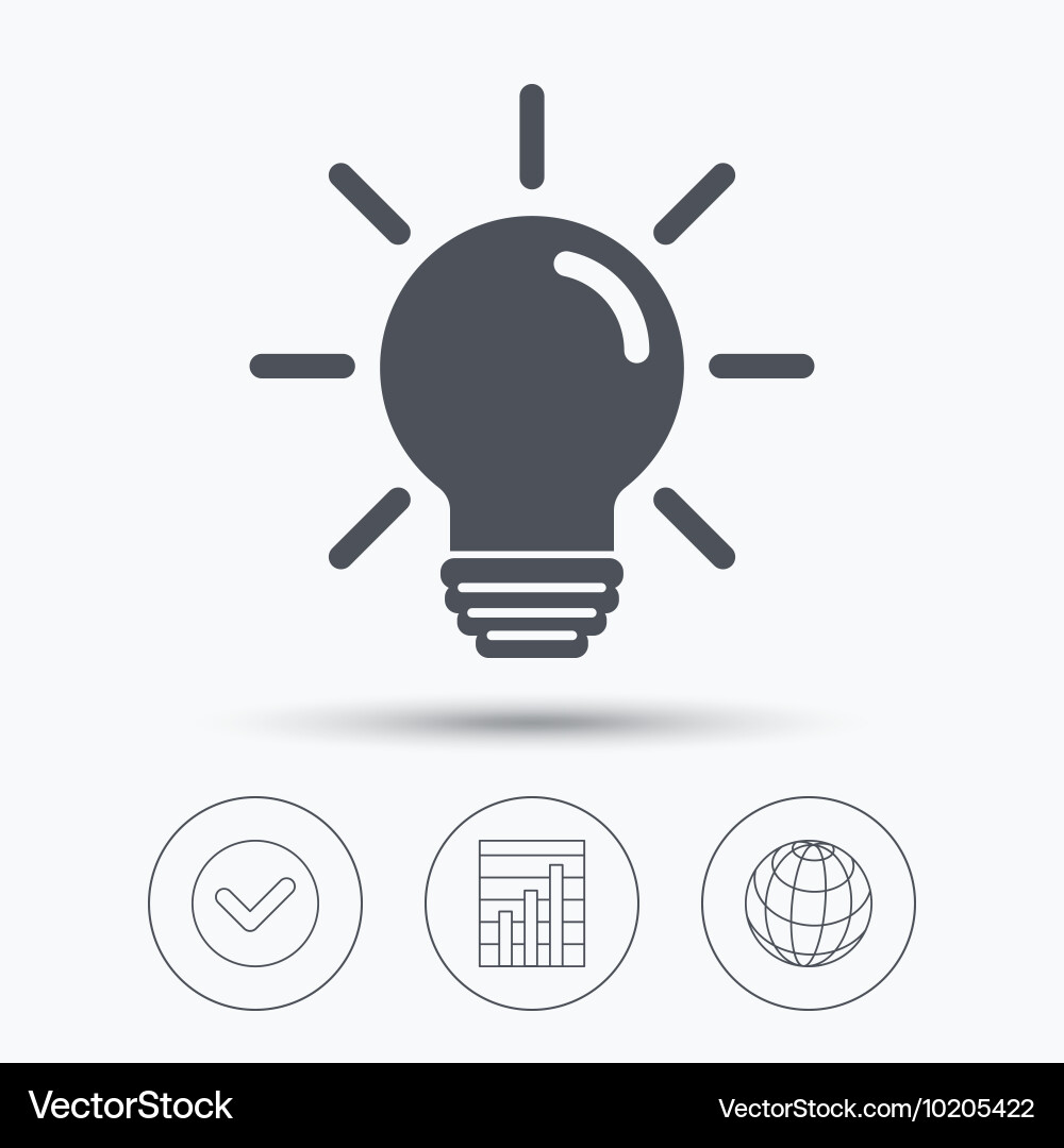 Light bulb icon lamp illumination sign Royalty Free Vector