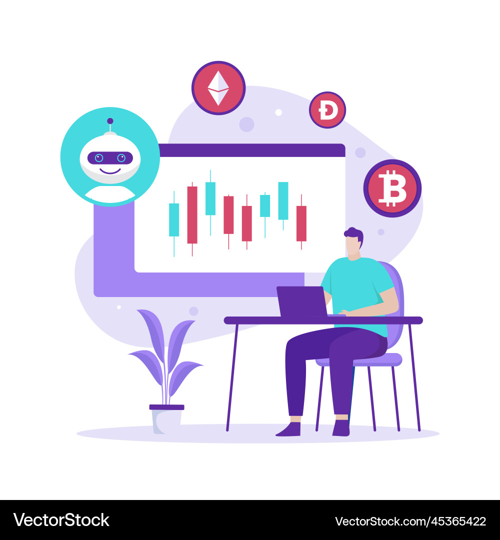 Modern flat design concept of cryptocurrency Vector Image