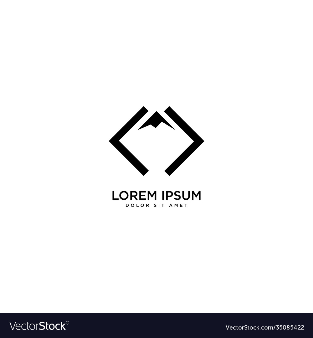 Mountain code design mountain simple Royalty Free Vector