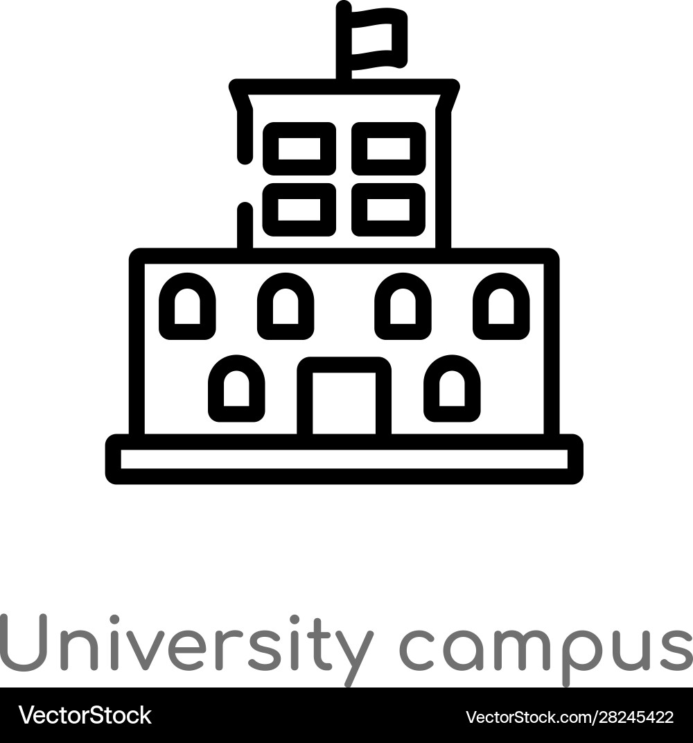 Outline university campus icon isolated black Vector Image