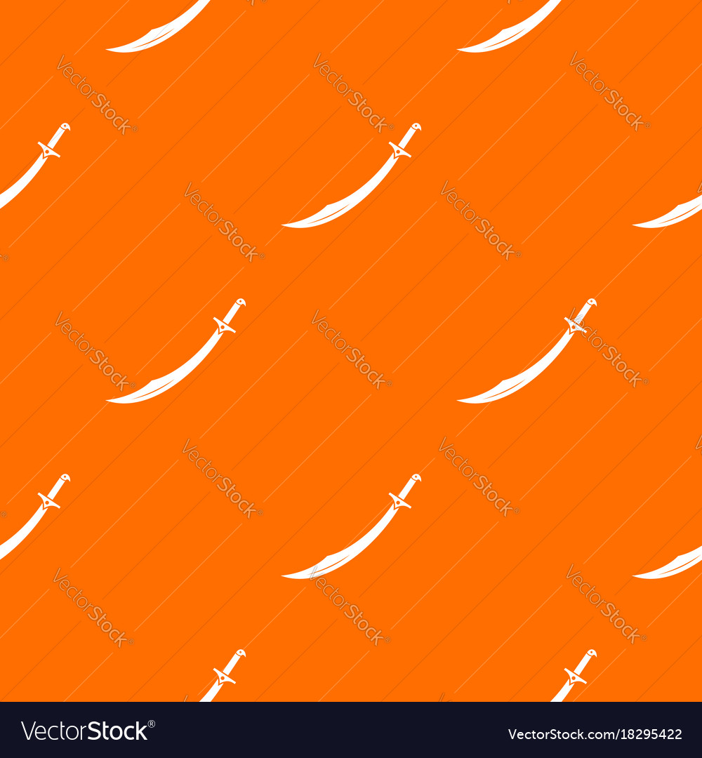 Scimitar sword pattern seamless Royalty Free Vector Image