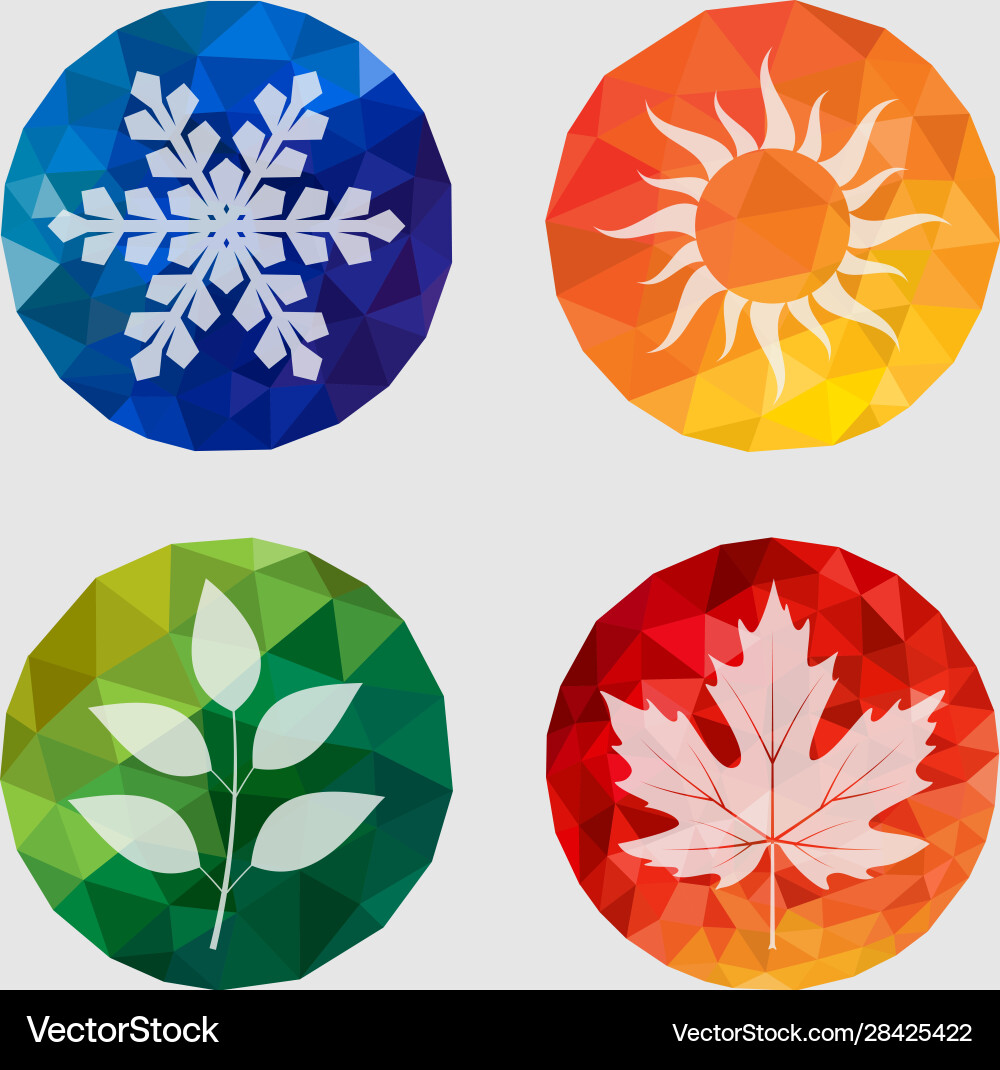 Set modern season colored icons Royalty Free Vector Image