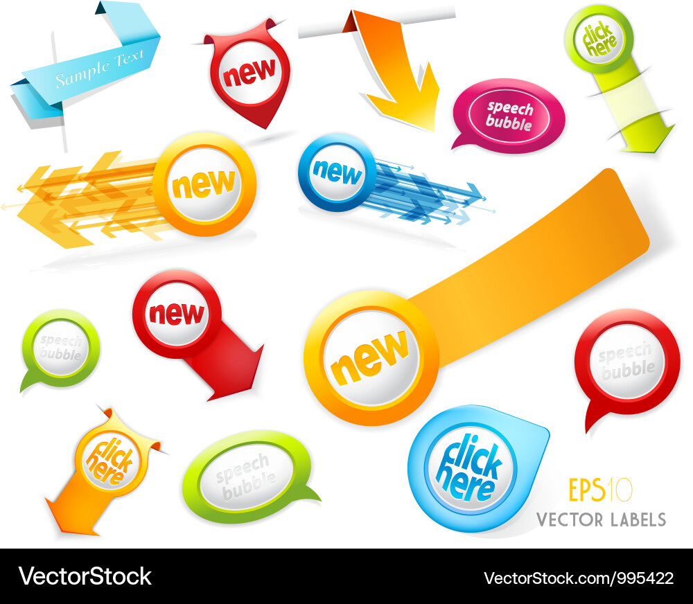 Set of colorful labels Royalty Free Vector Image