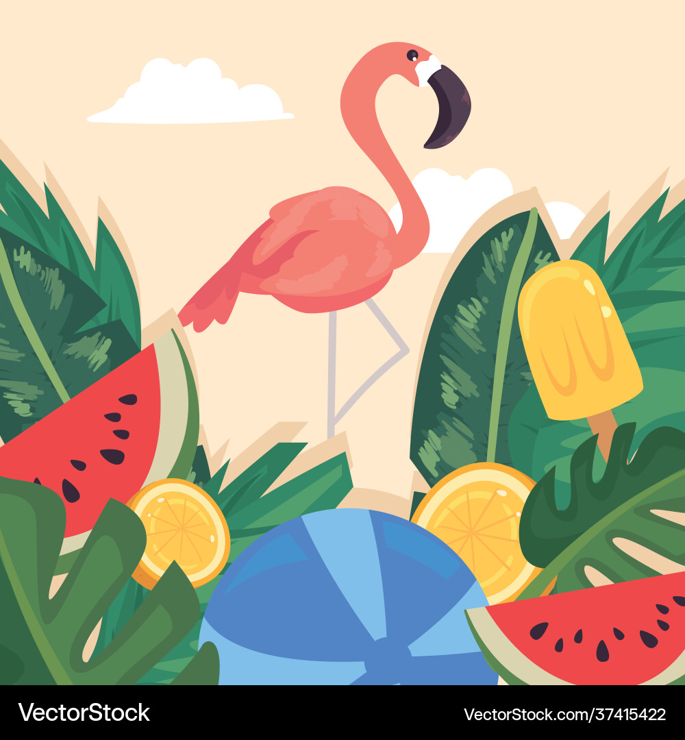 Summer flamingo design Royalty Free Vector Image