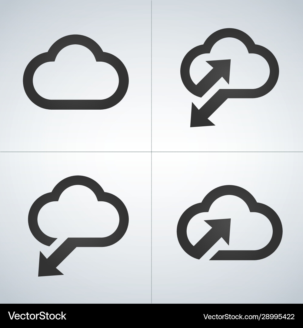 Upload to cloud download from sunc icon set Vector Image