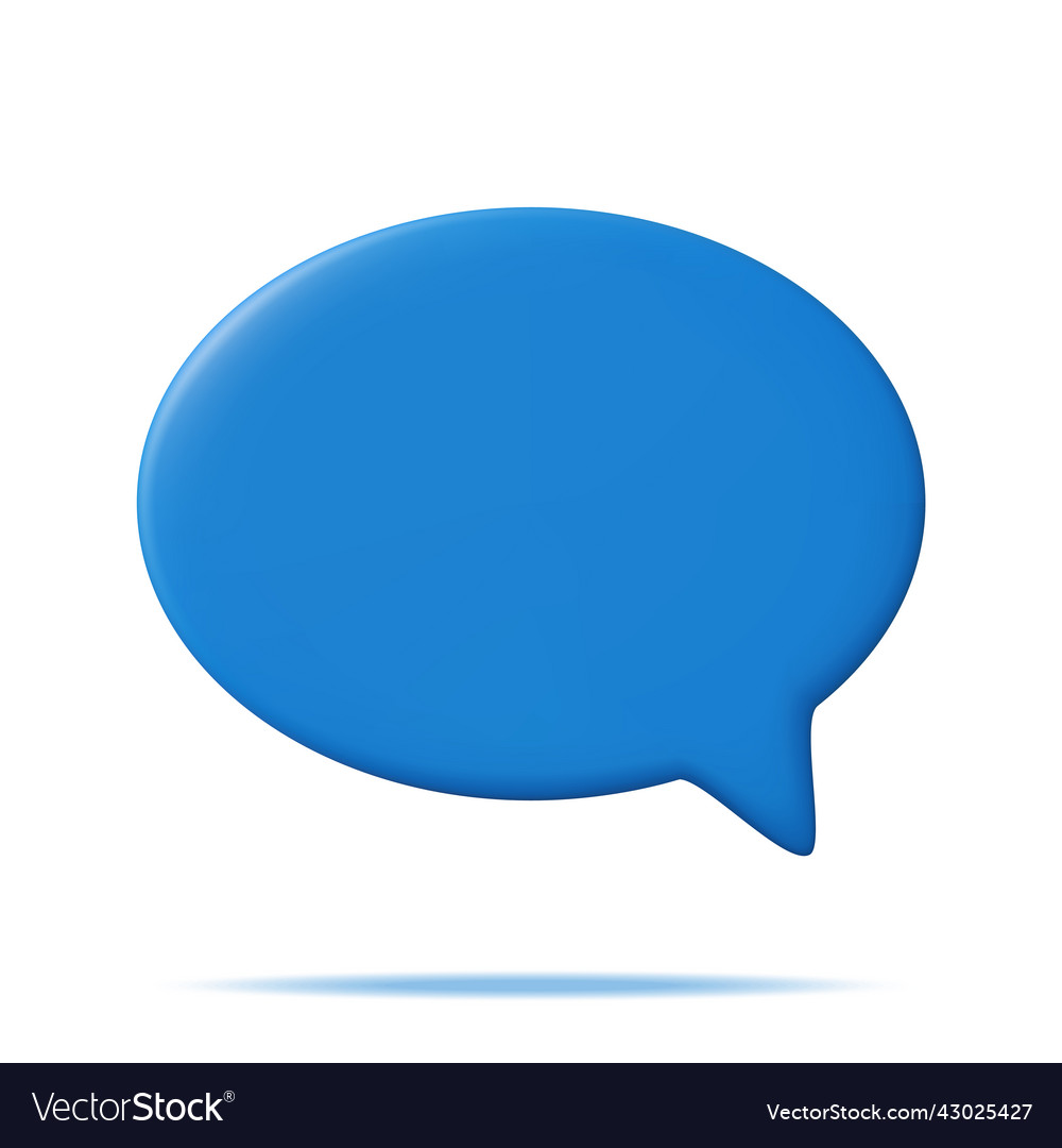 3d blue blank speech bubble isolated Royalty Free Vector