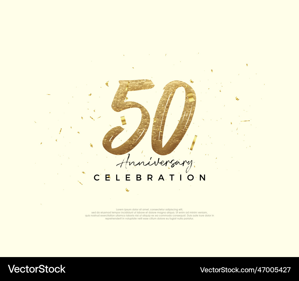 50th anniversary celebration with gold glitter Vector Image