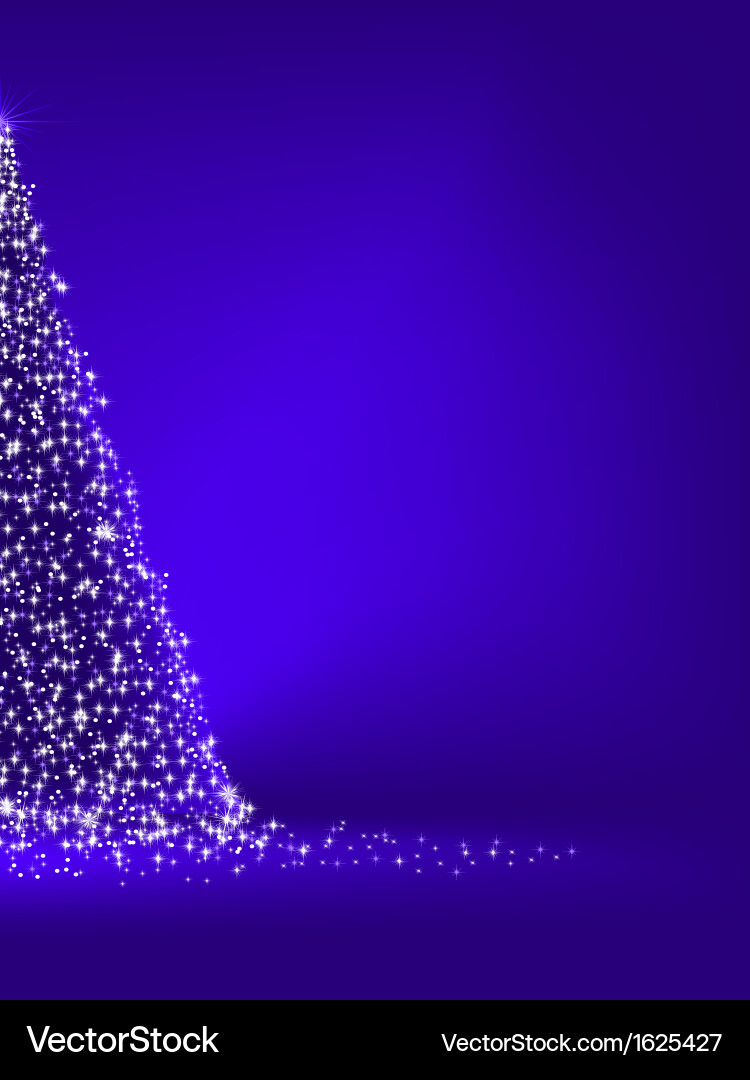Abstract green christmas tree on blue eps 10 Vector Image