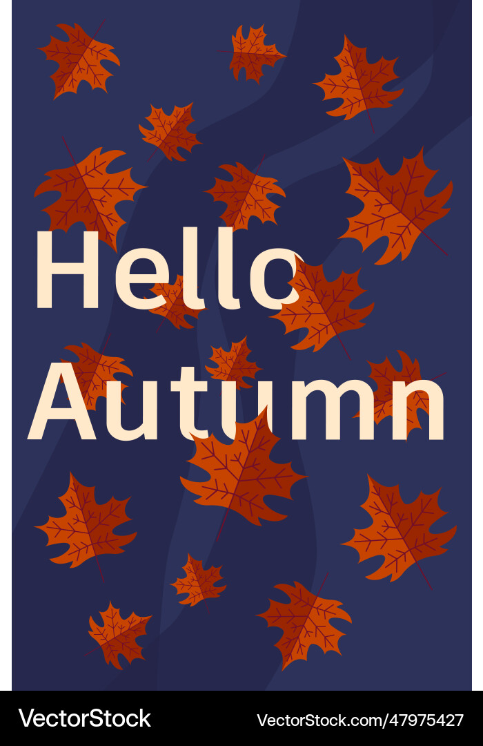 Autumn poster hello fall cards and postcards Vector Image
