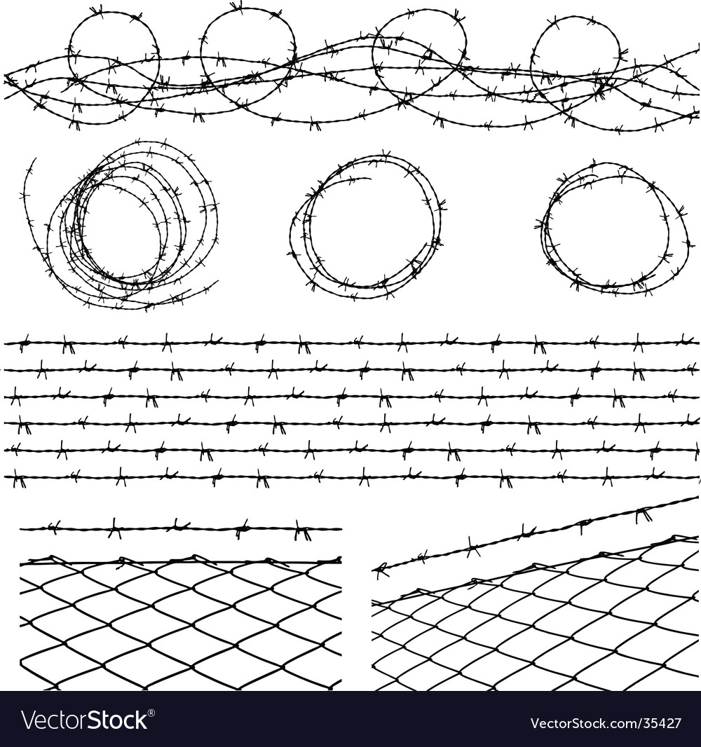Barbed wire elements Royalty Free Vector Image