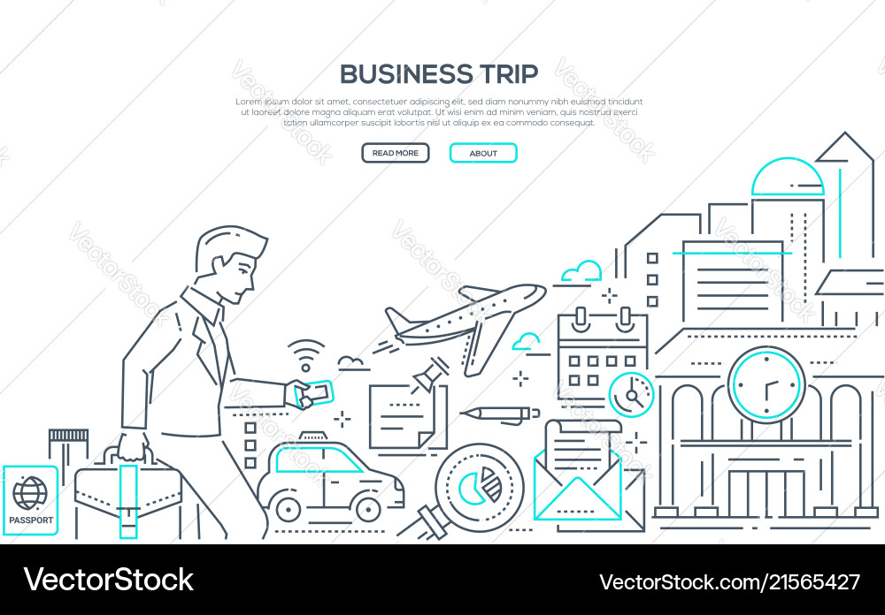 Business trip - modern line design style Vector Image