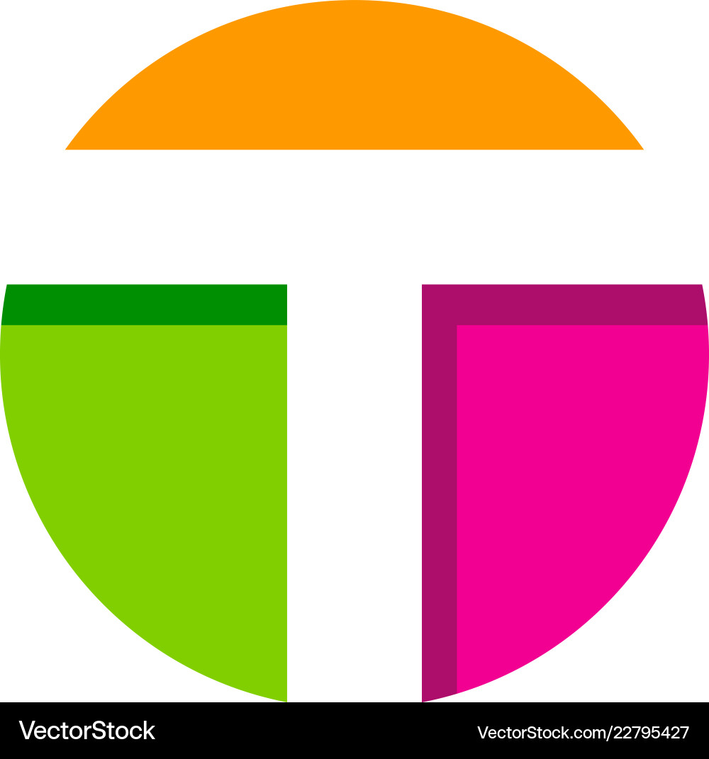 Color letter t logo icon design Royalty Free Vector Image