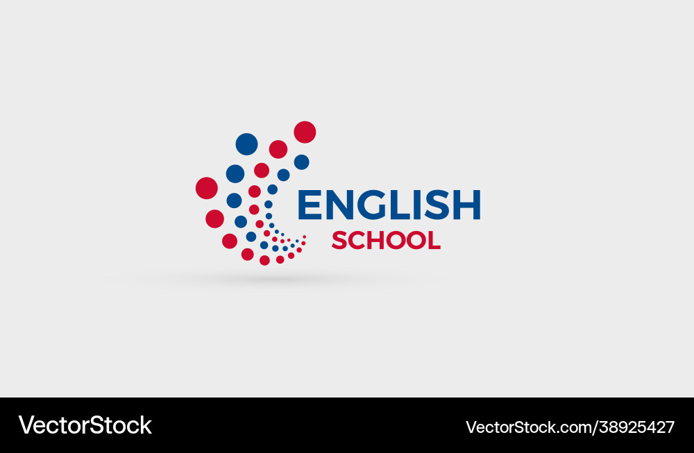English school logo concept abstract bubbles dots Vector Image