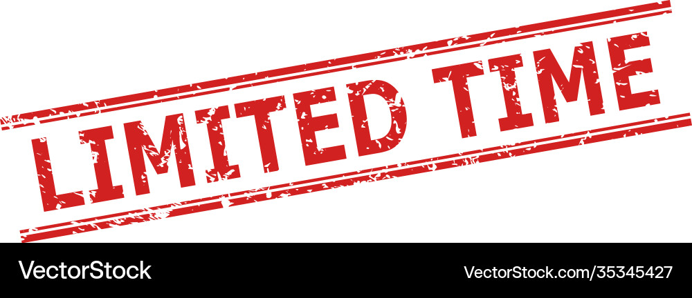 Limited time watermark with scratched texture Vector Image