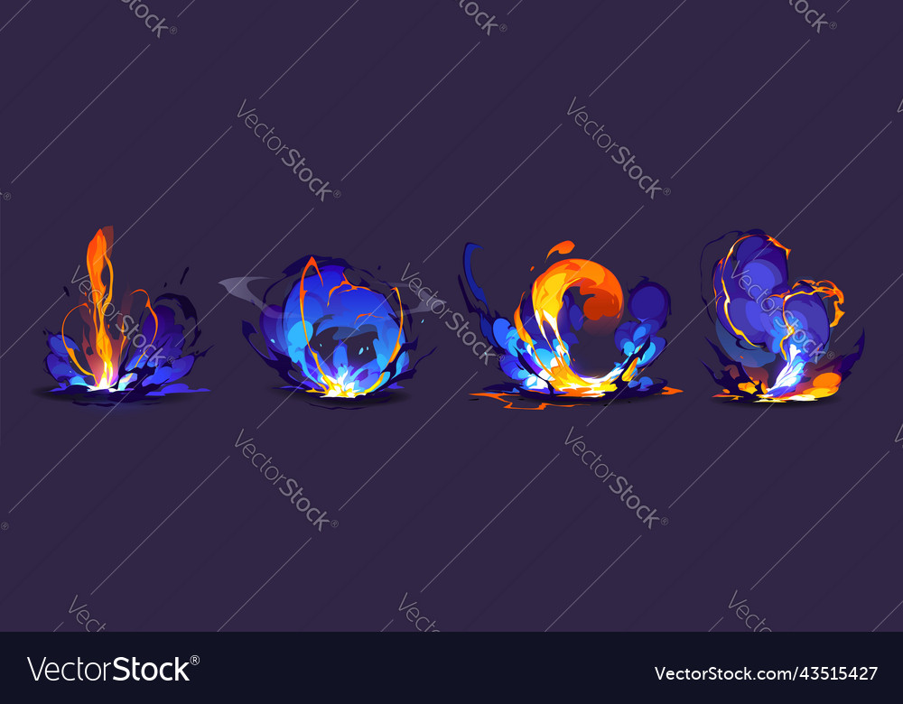 Magic Explosion Bomb Boom Game Effect Spell Vector Image