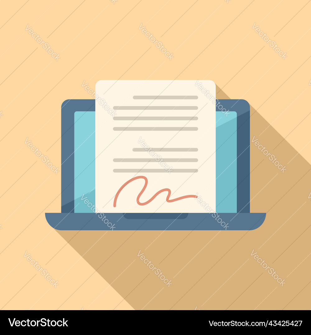 Online signature icon flat agent service Vector Image