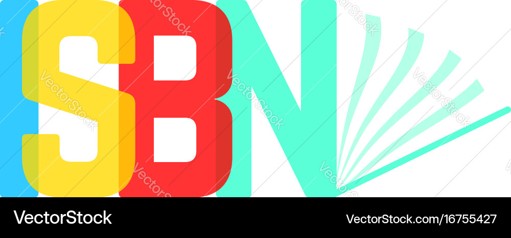 Transparent isbn sign like opened book Royalty Free Vector