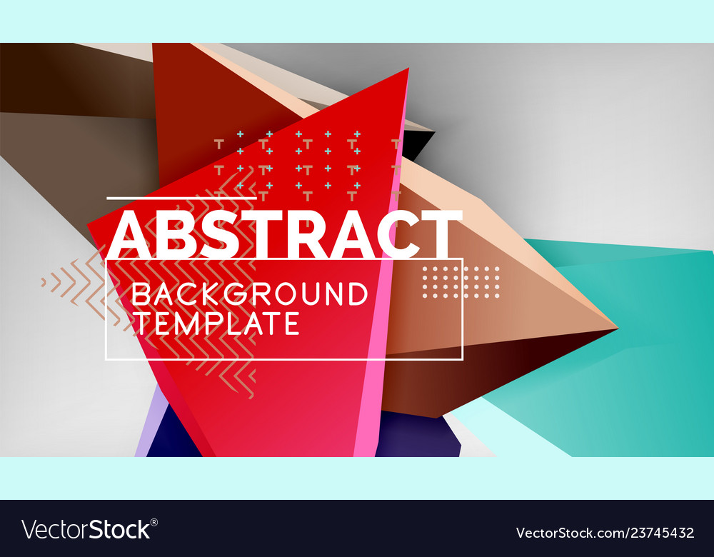 Abstract color triangles geometric background Vector Image