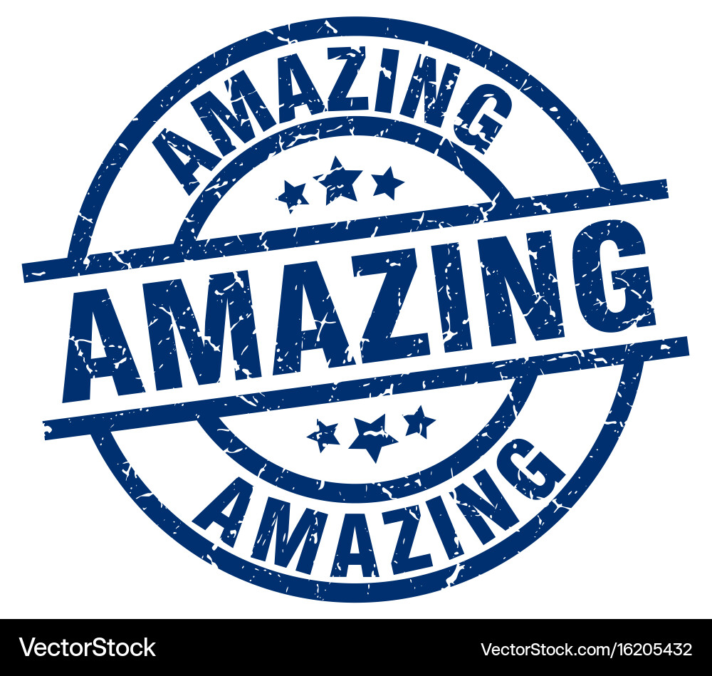 Amazing blue round grunge stamp Royalty Free Vector Image