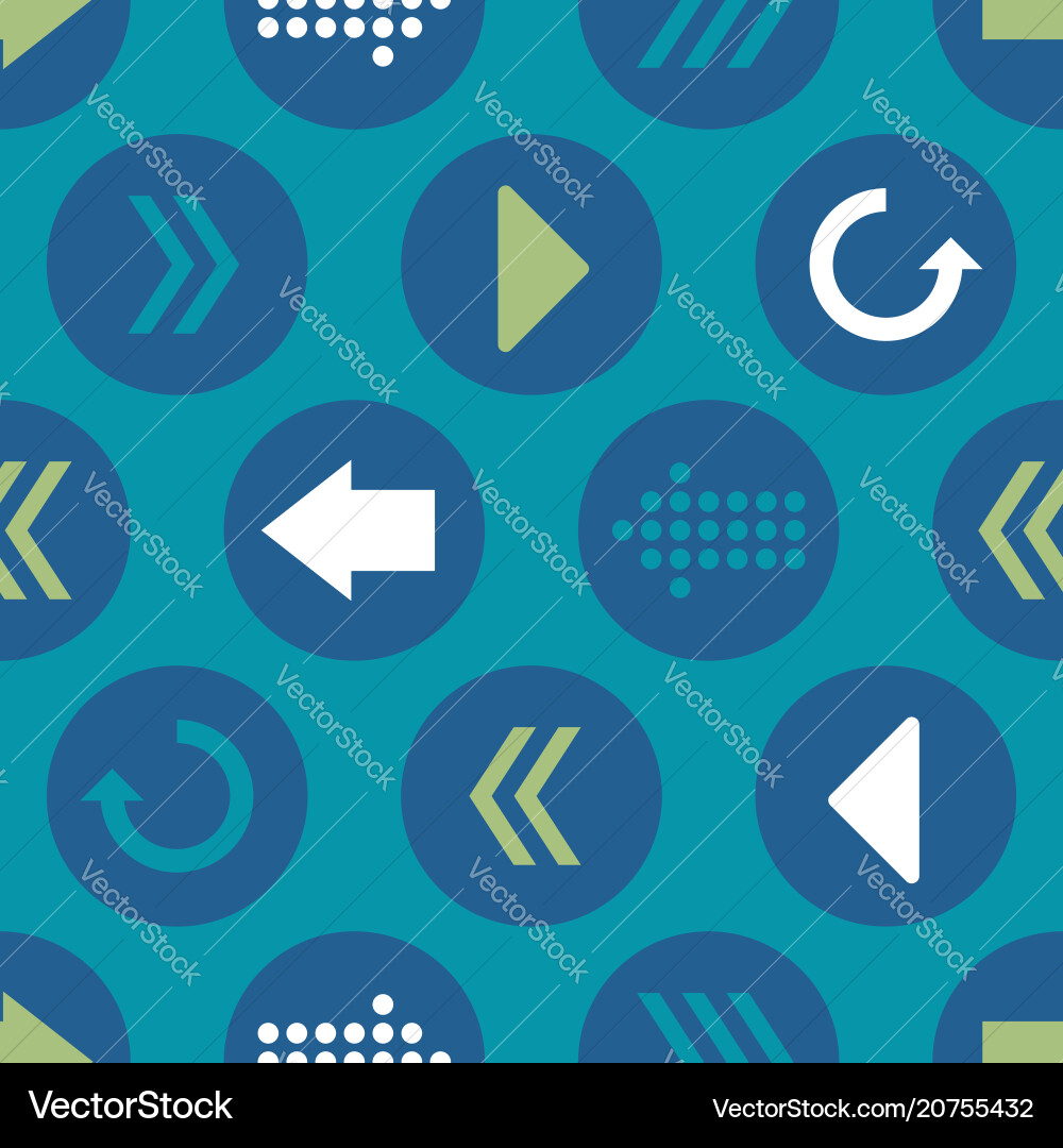 Blue green teal arrow circles seamless Royalty Free Vector