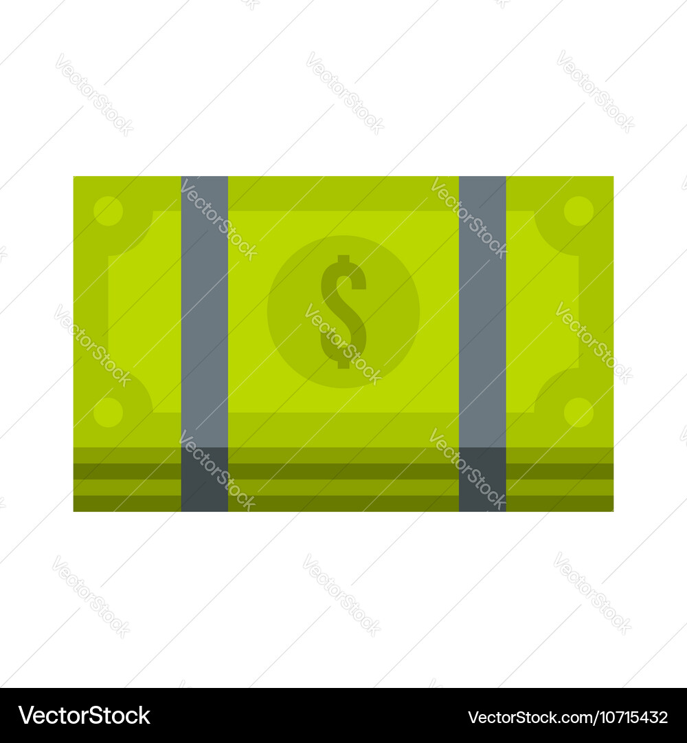 Bundle of money icon flat style Royalty Free Vector Image