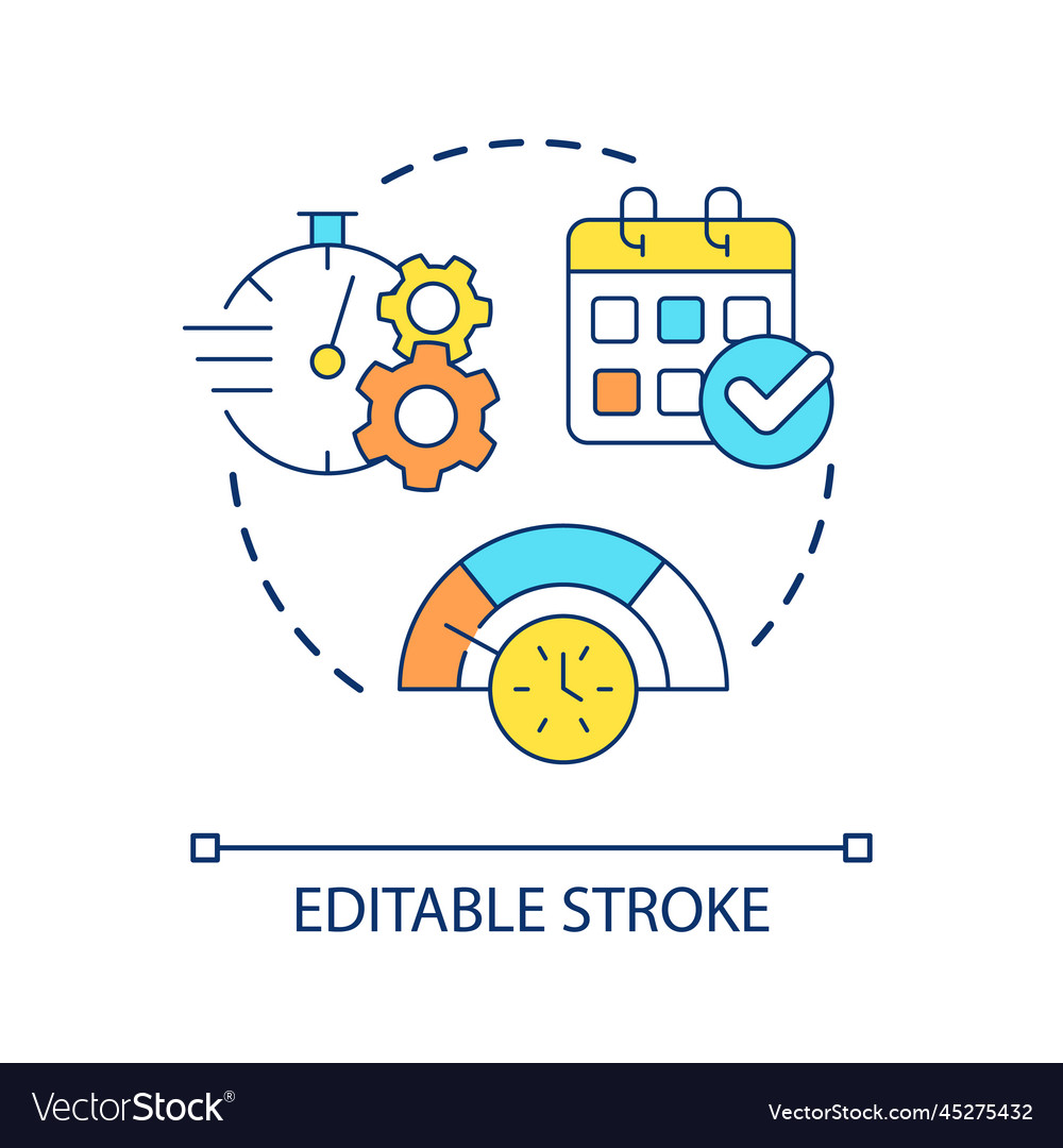 Business processes scheduling concept icon Vector Image