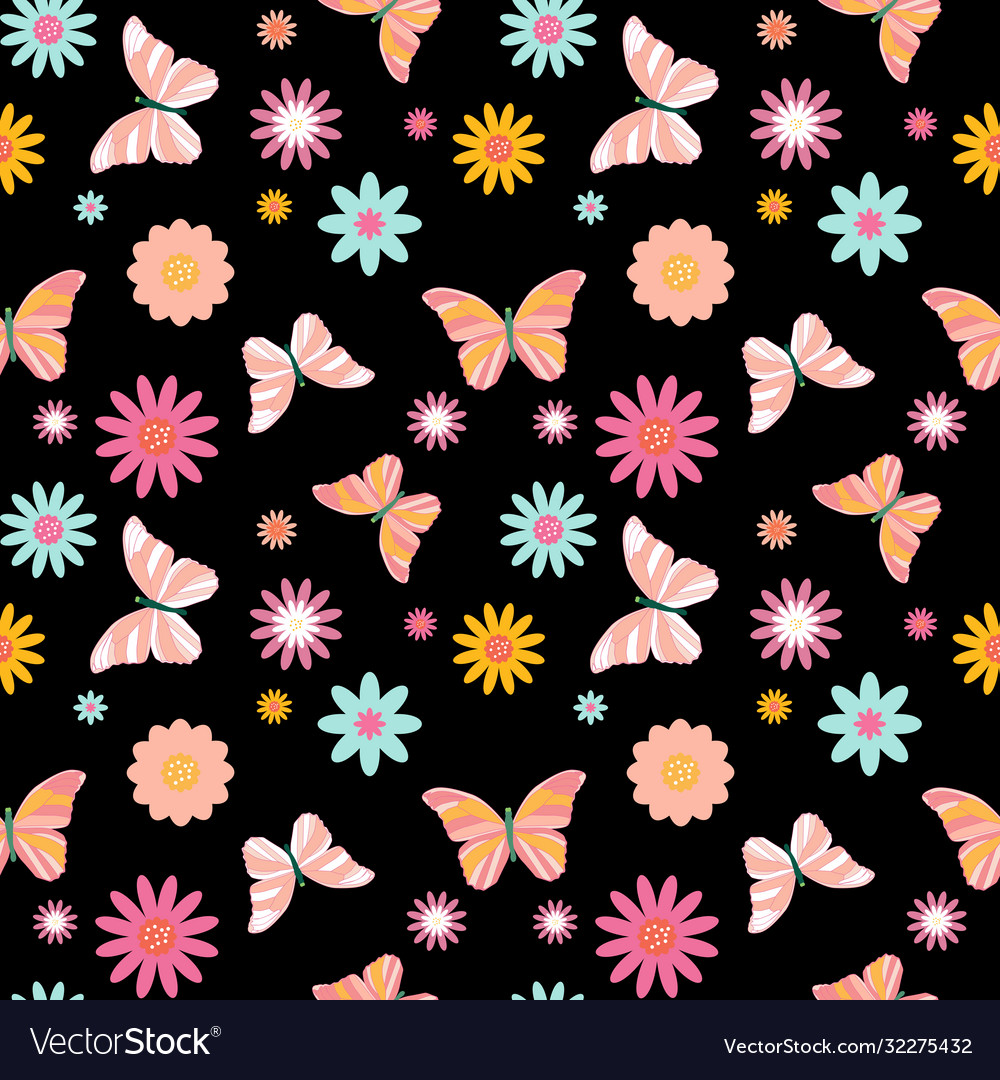 Butterfly seamless simple pattern background Vector Image