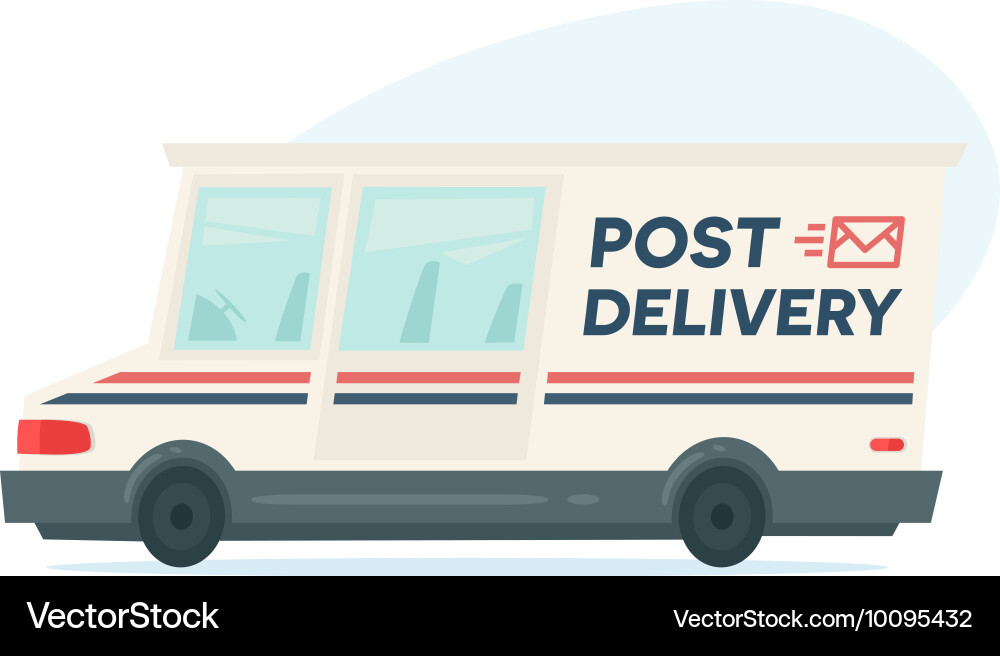 Cartoon fast delivery truck isolated objects Vector Image