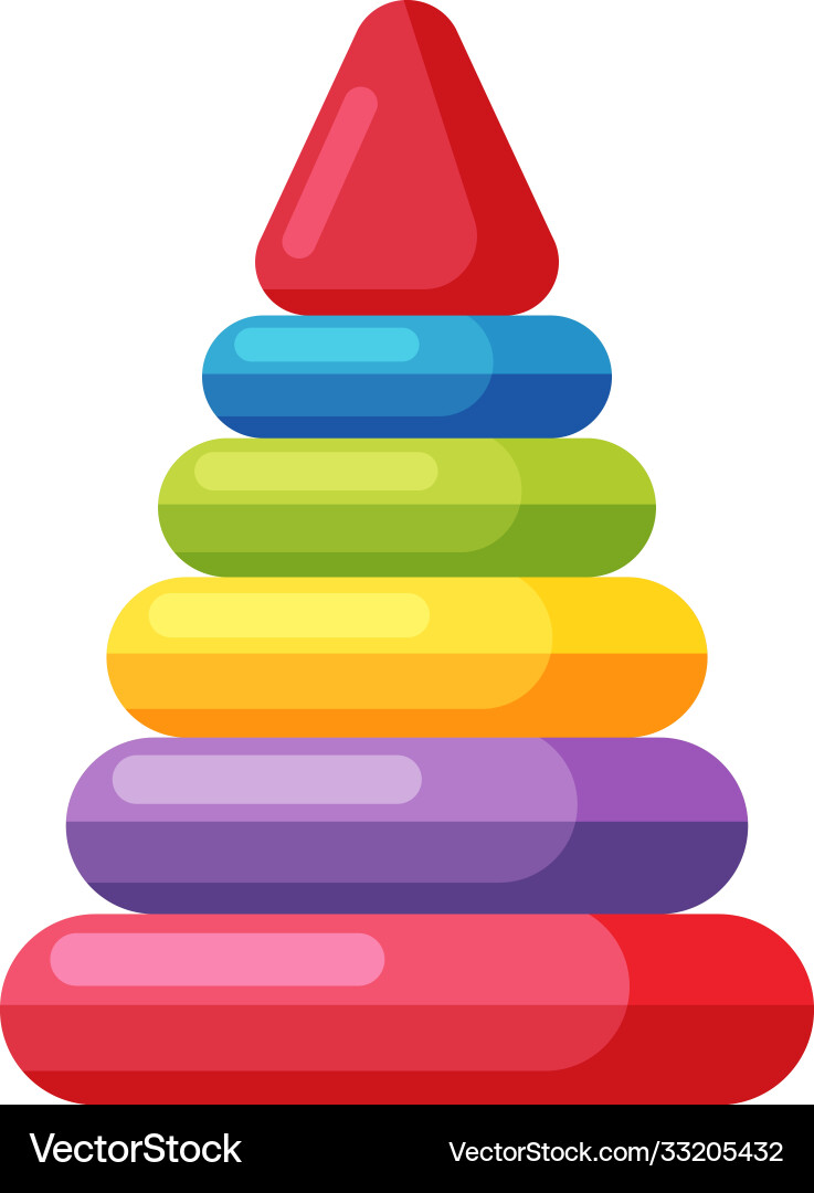 Colorful pyramid toy cute plastic plaything Vector Image
