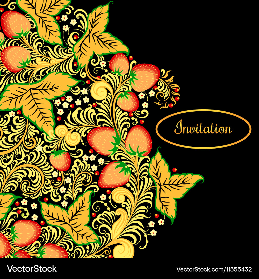 Decorative card with elements of traditional Vector Image