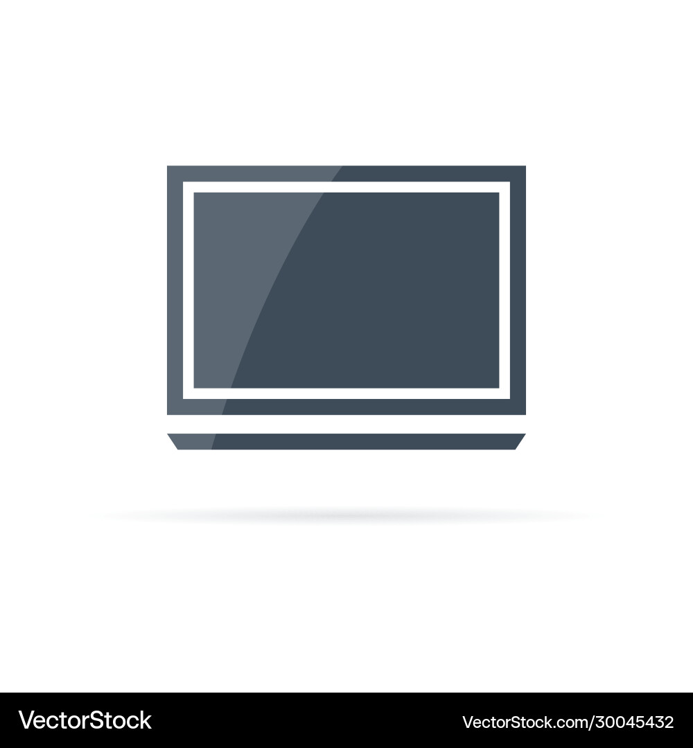 Flat icon laptop in minimalist style Royalty Free Vector