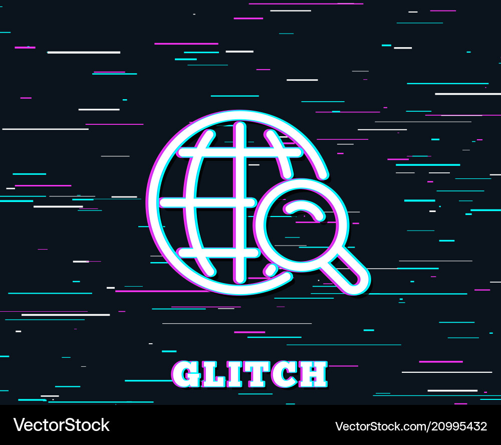 Global search line icon world sign Royalty Free Vector Image
