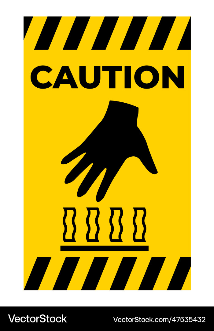 Hot surface do not touch symbol Royalty Free Vector Image