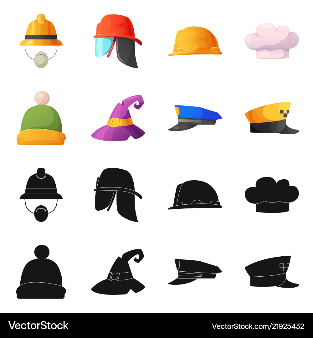 Isolated object of headgear and cap logo Vector Image
