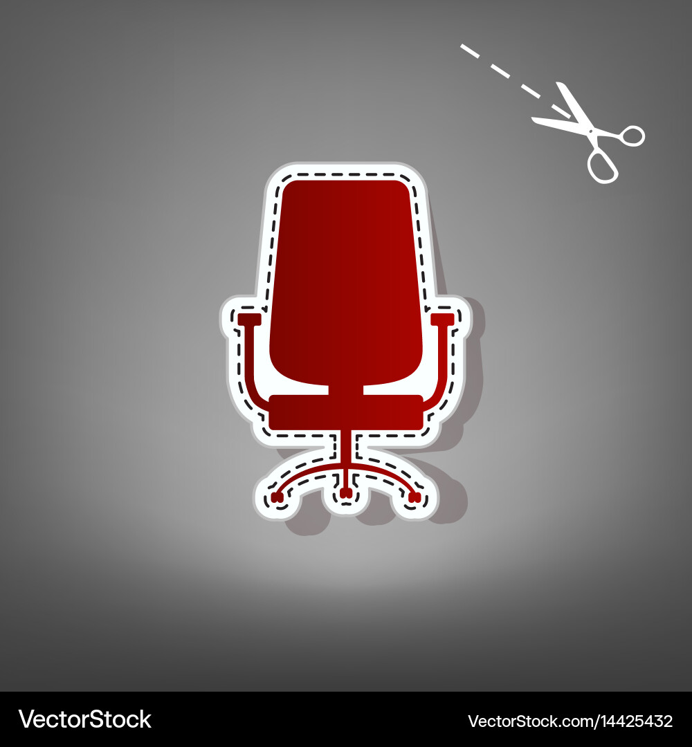 Office chair sign red icon Royalty Free Vector Image