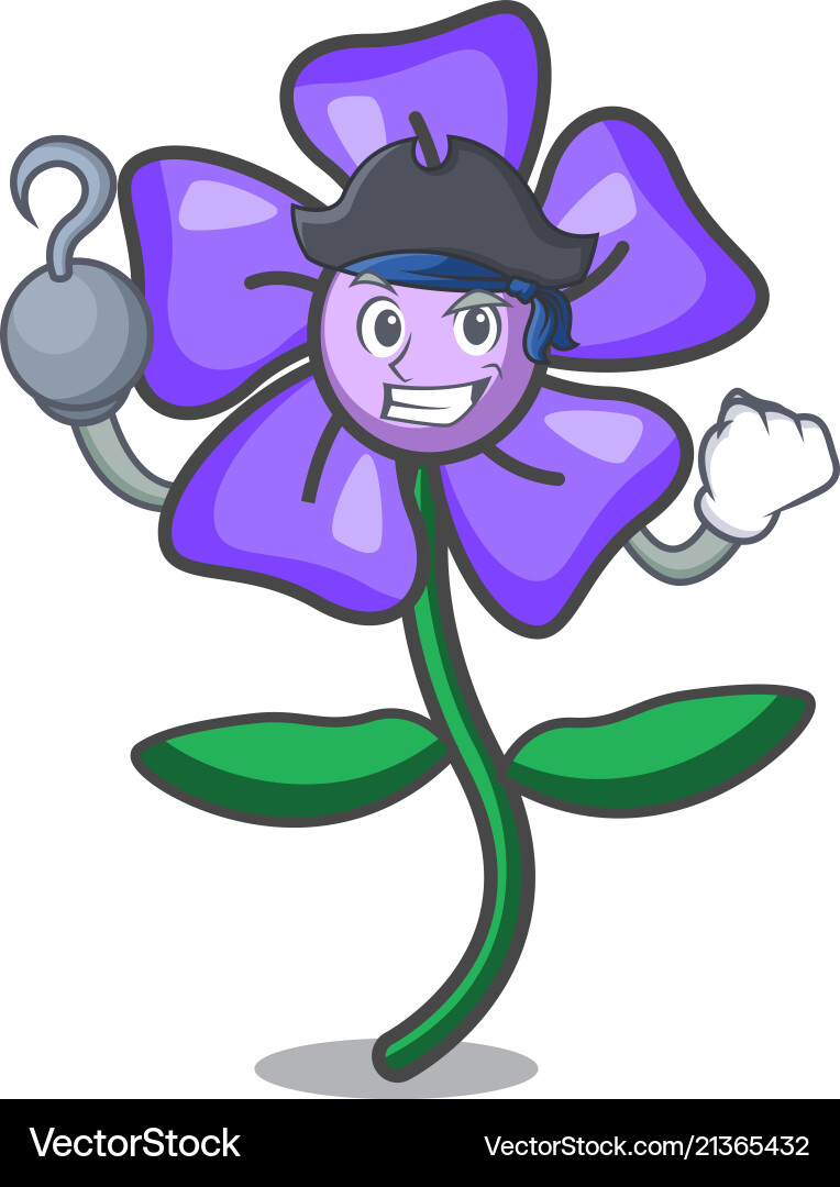 Pirate periwinkle flower character cartoon Vector Image