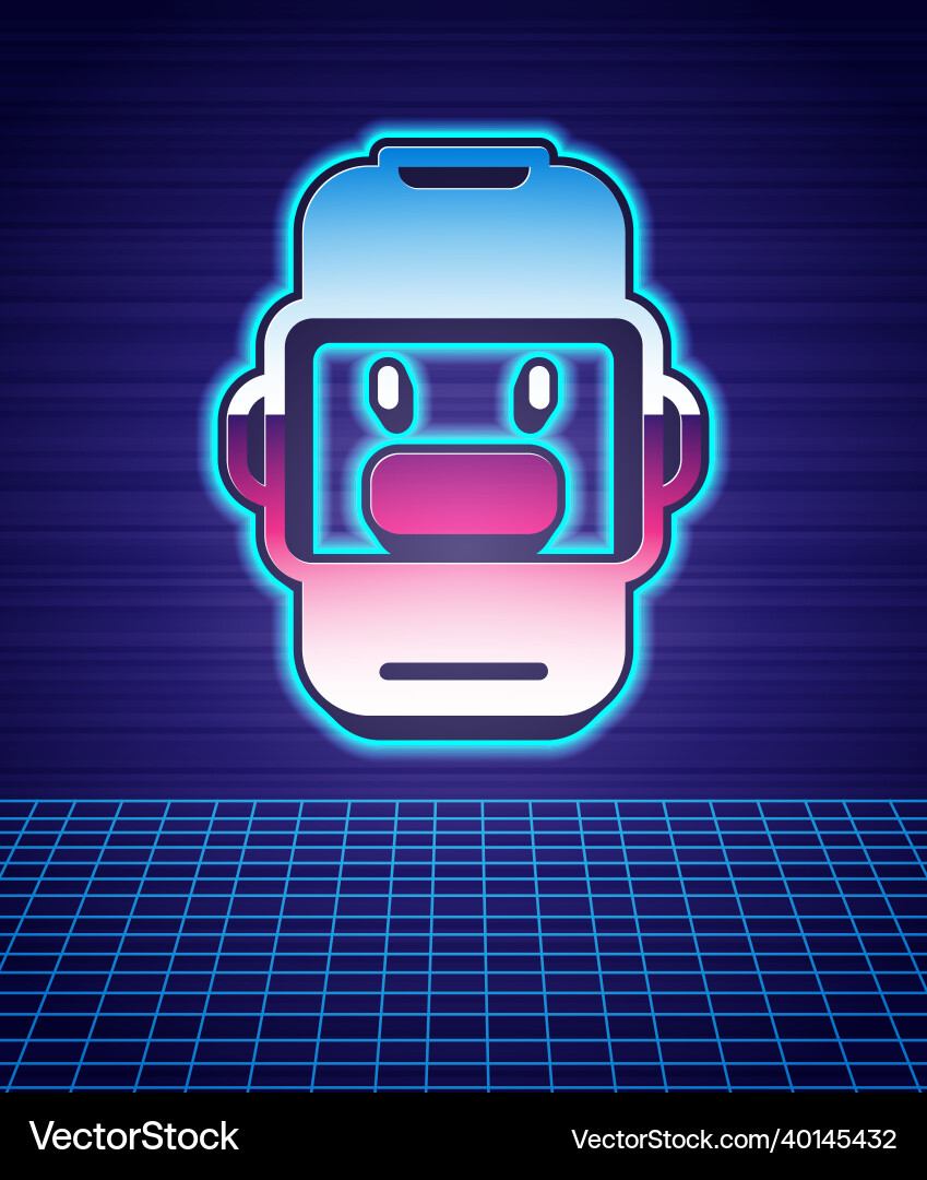 Retro style chat bot icon isolated futuristic Vector Image