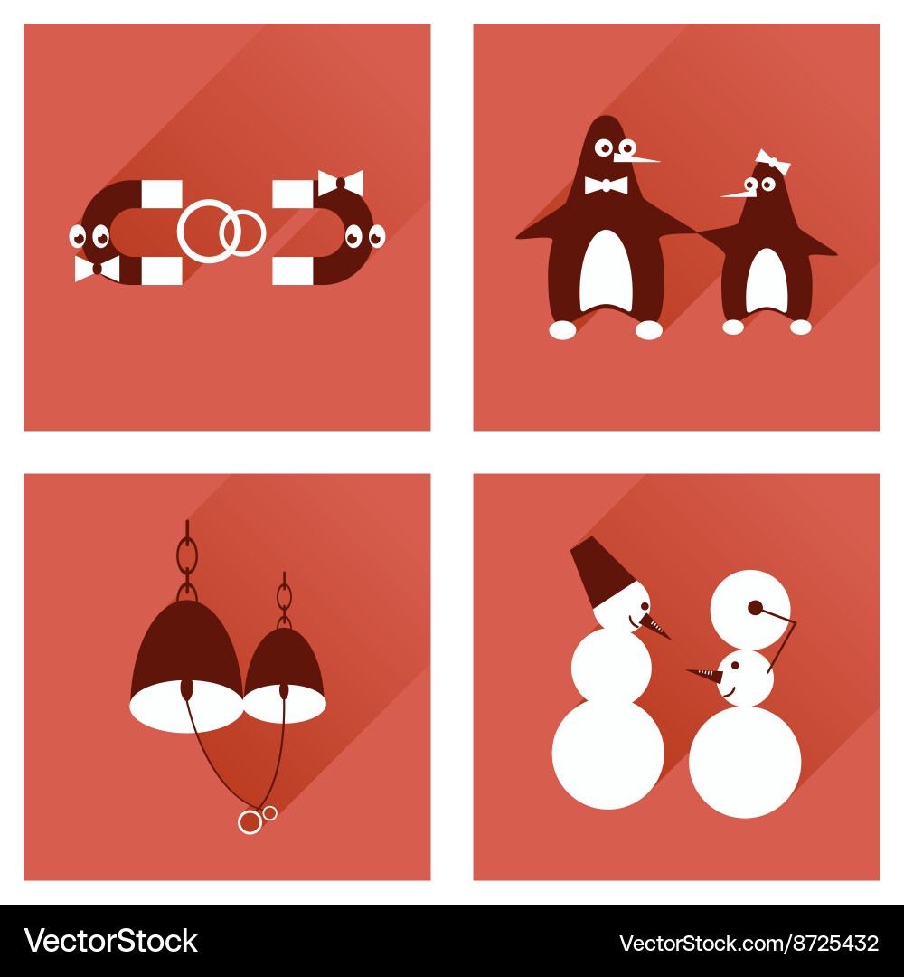 Set of flat web icons with long shadow lovers Vector Image
