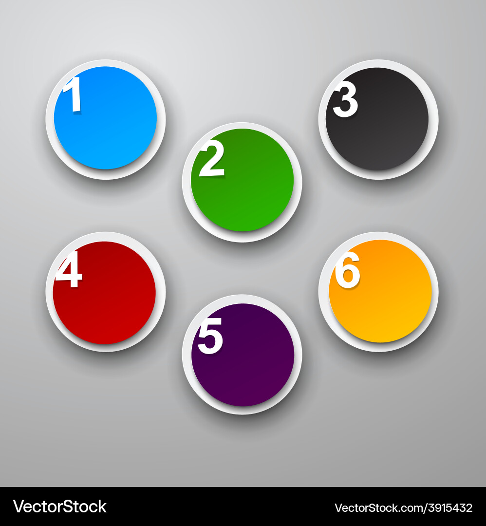 Set of numbered paper stickers Royalty Free Vector Image