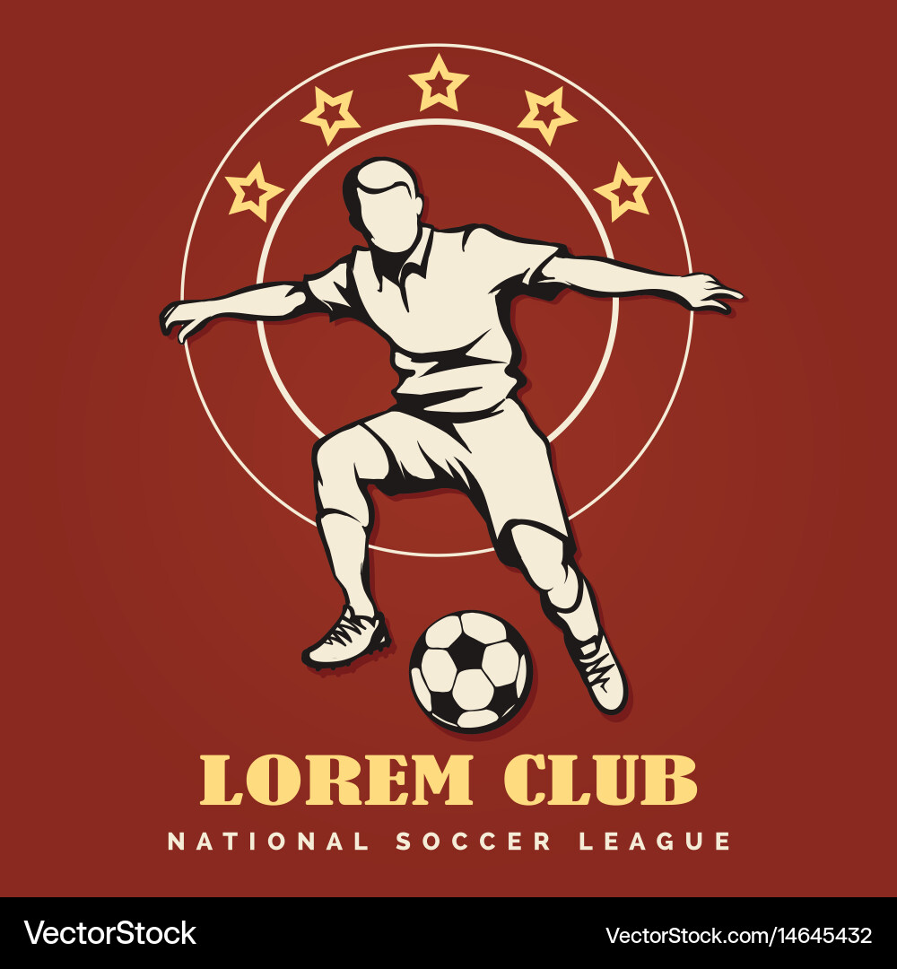 Soccer club retro emblem Royalty Free Vector Image