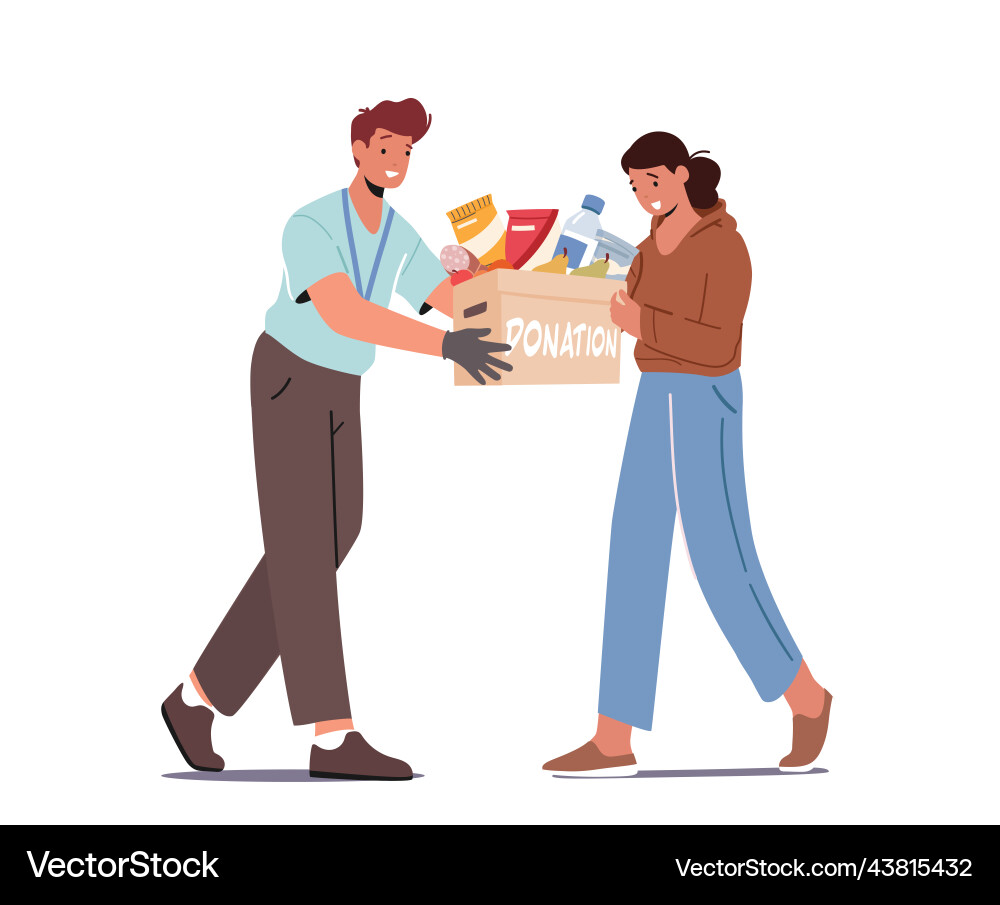 Social help to people in need donation material Vector Image