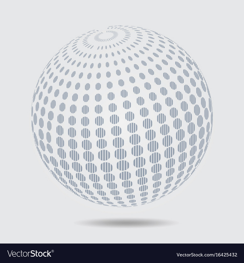 Sphere halftone pattern circle dotted design Vector Image