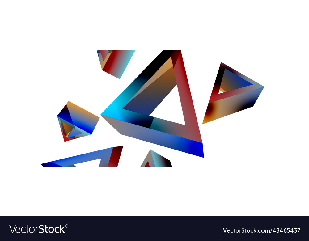 3d triangle abstract background basic shape Vector Image